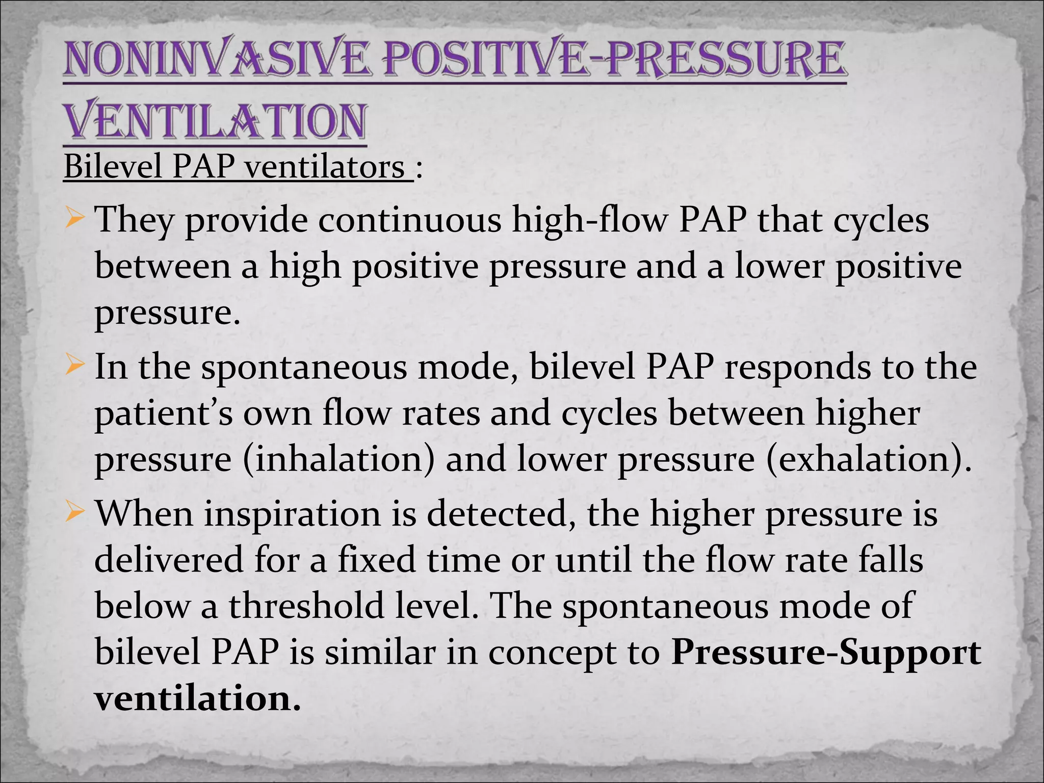 Non invasive ventilation | PPT