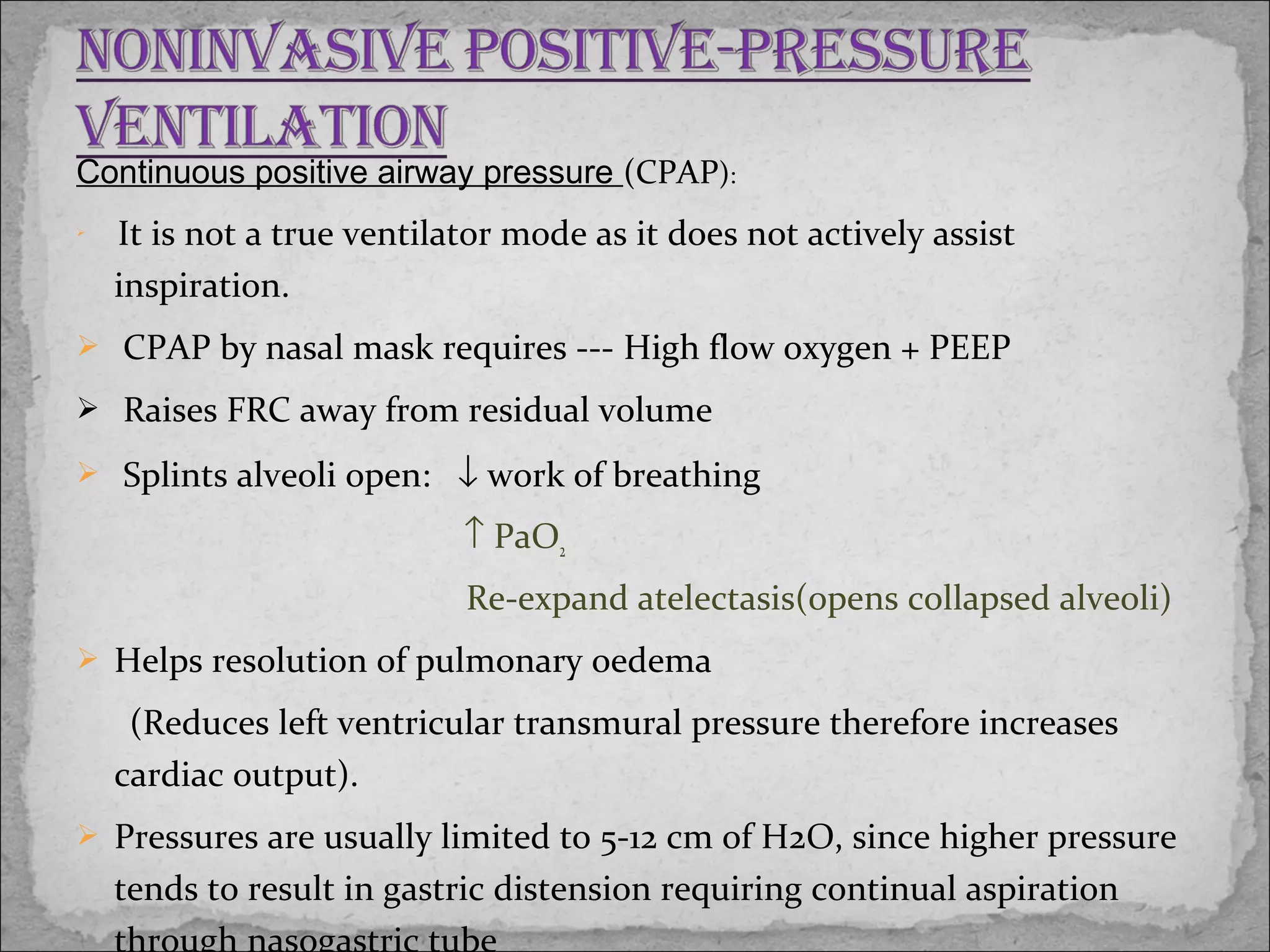 Non invasive ventilation | PPT