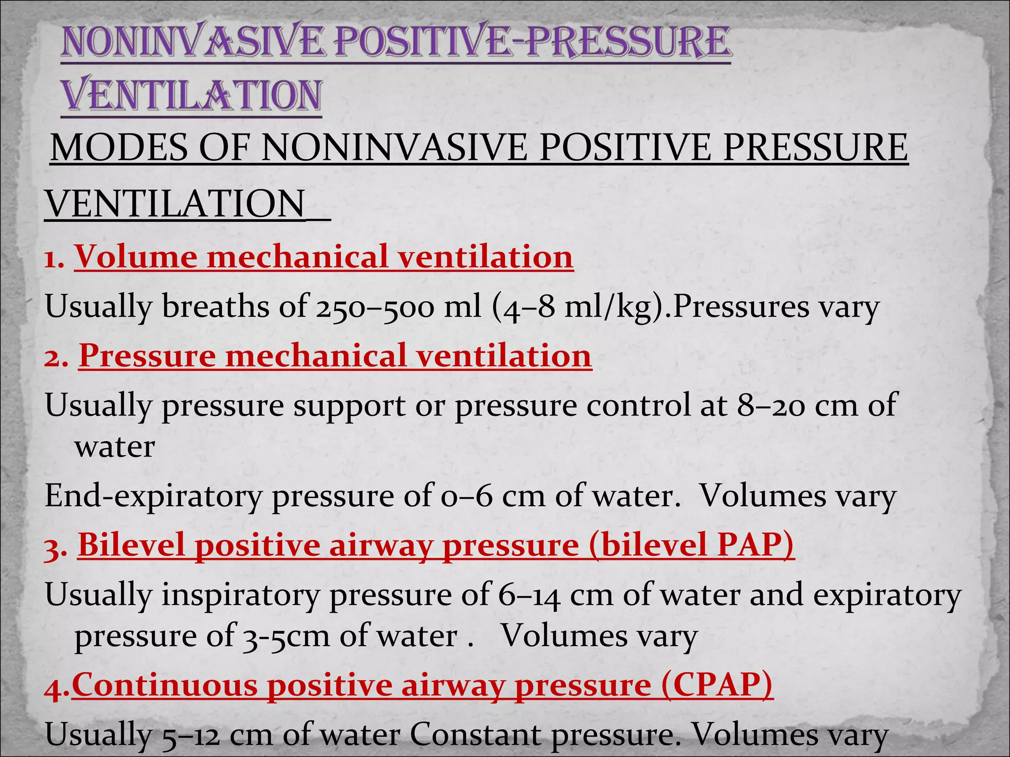 Non invasive ventilation | PPT