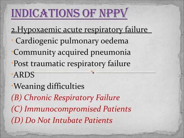 Non invasive ventilation | PPT | Lung and Respiratory Health | Diseases ...
