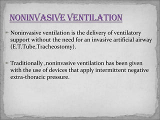 Non invasive ventilation | PPT