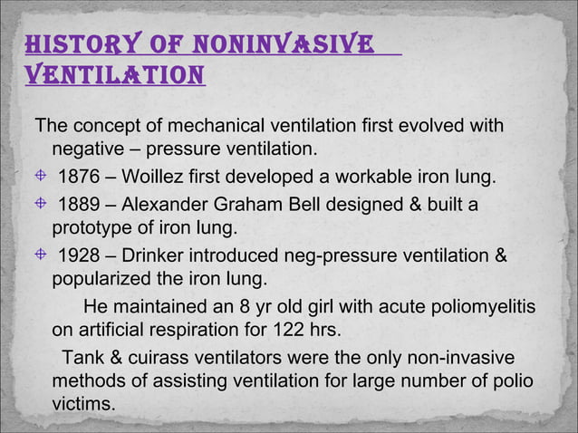 Non invasive ventilation | PPT | Lung and Respiratory Health | Diseases ...