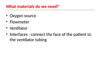 Non Invasive Ventilation in critical care | PPTX