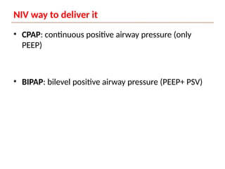 Non Invasive Ventilation in critical care | PPTX