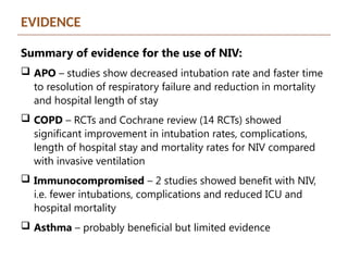 Non Invasive Ventilation in critical care | PPTX