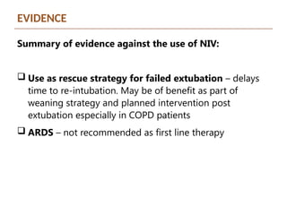 Non Invasive Ventilation in critical care | PPTX