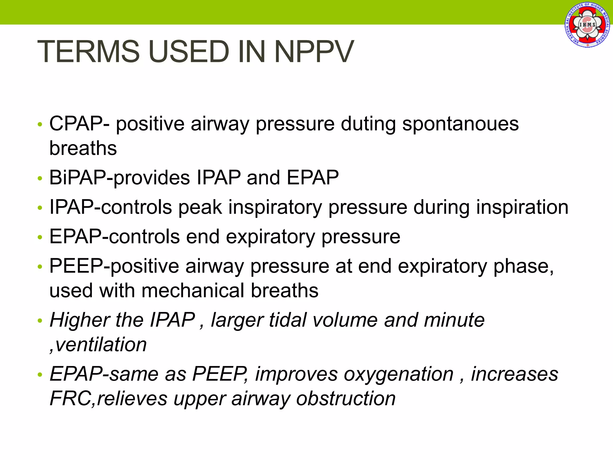 Non invasive ventilation 24th oct 2014 final | PPTX