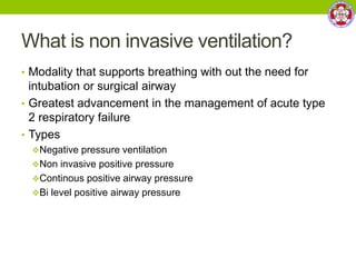 Non invasive ventilation 24th oct 2014 final | PPTX