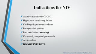 NON INVASIVE VENTILATION basic mode pptptx | PPTX