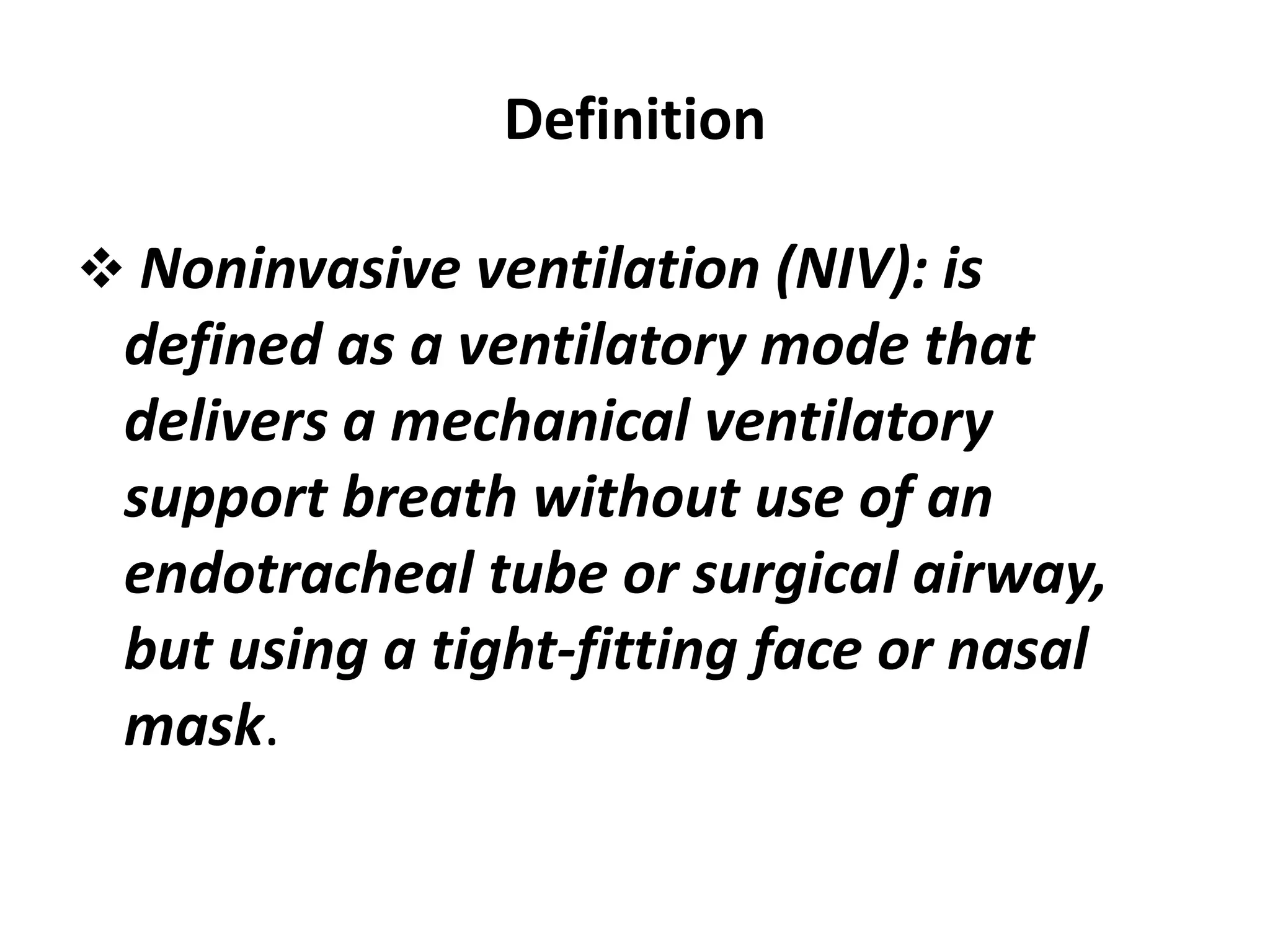 Non invasive ventilations | PPT