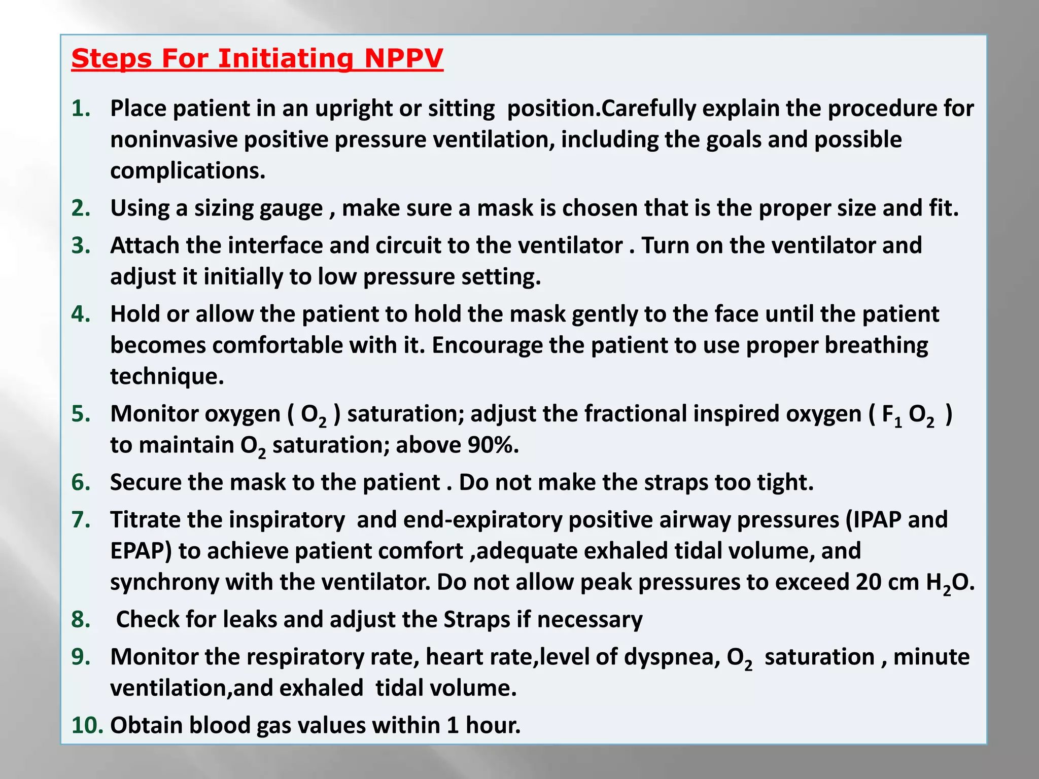 Non invasive ventillation... | PPTX | Lung and Respiratory Health ...