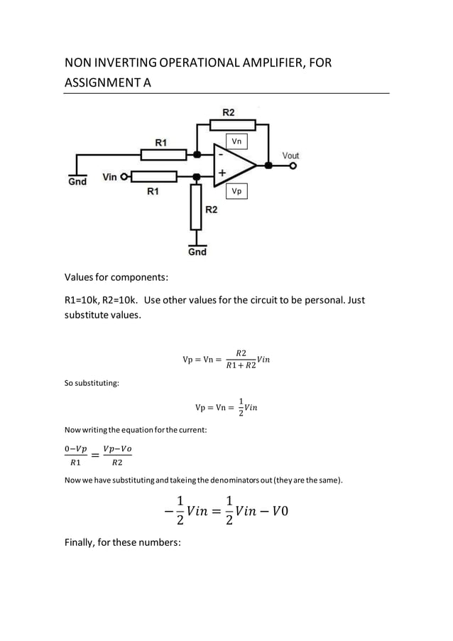 Non inverting opamp | DOCX
