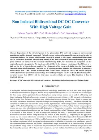 Non Isolated Bidirectional DC-DC Converter with High Voltage Gain | PDF