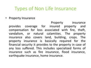 Non LiFe InSurAncE/GeNeRal InsuRanCe | PPTX