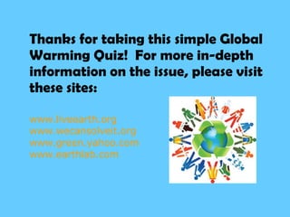 Global Warming Quiz | PPT