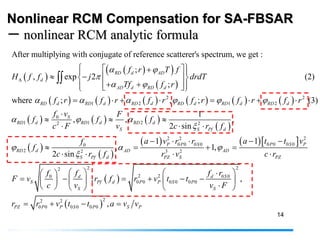 Nonlinear Range Cell Migration (RCM) Compensation Method for SpaceborneAirborne Forward-Looking ...