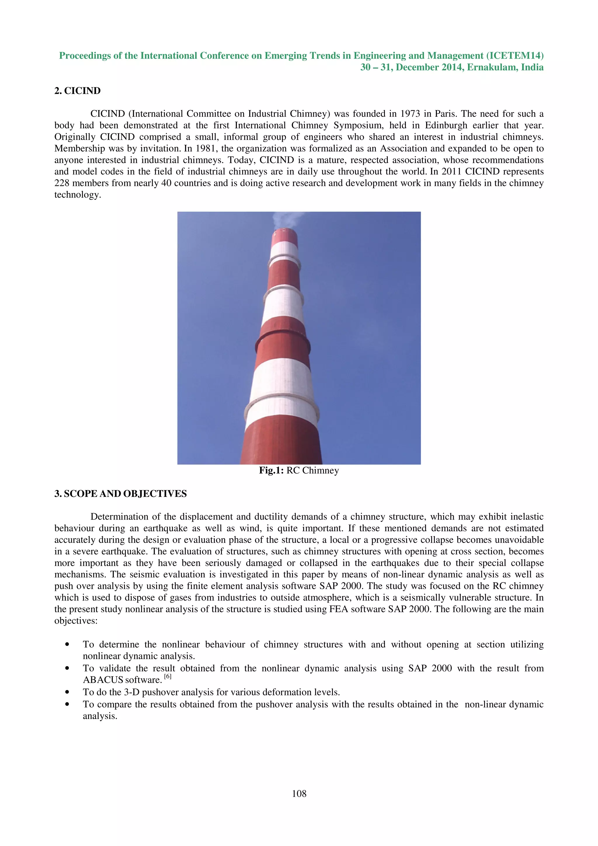 Non linear analysis of reinforced concrete chimney | PDF
