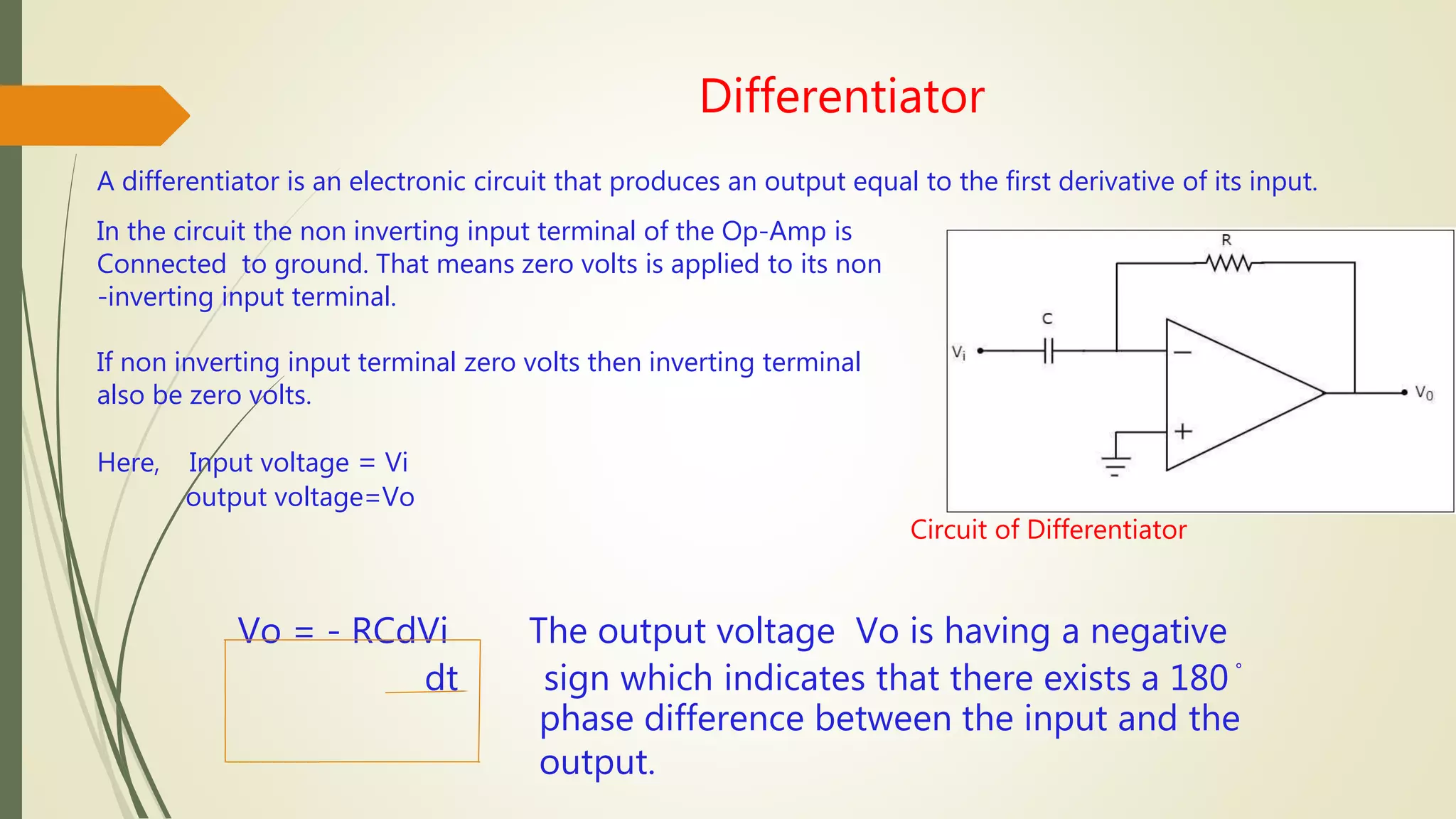 Non linear applications of op amp | PPTX