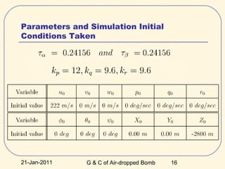 Control and Guidance law for Guided Bomb | PPT