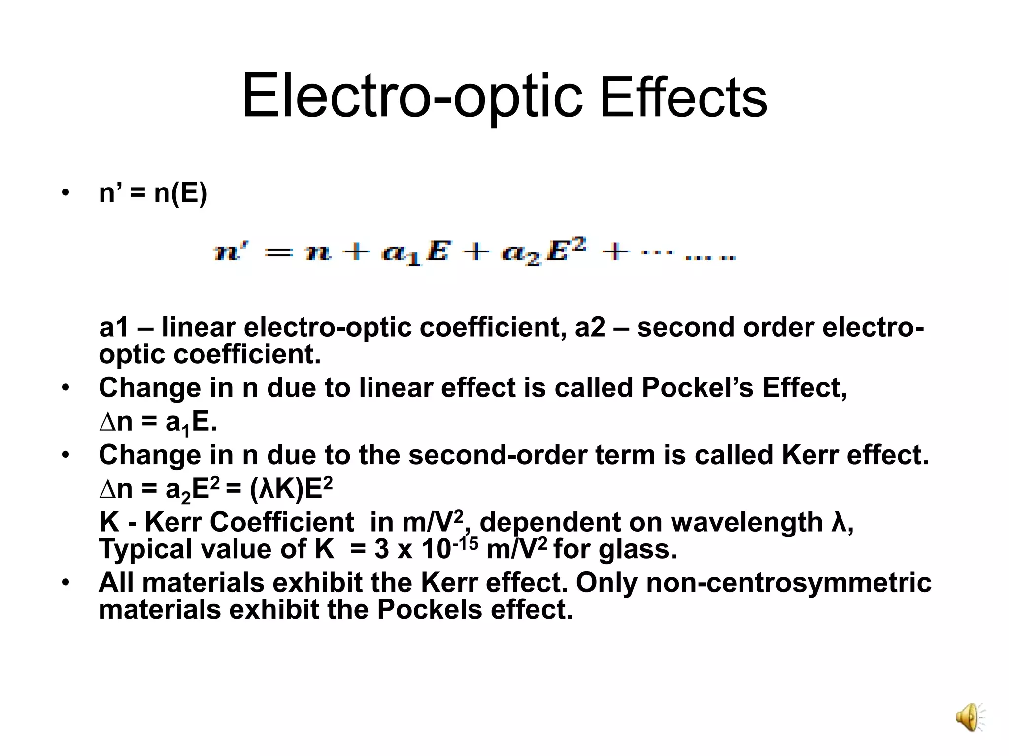 Non linear effects in optical fibers | PPT