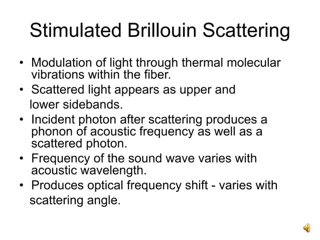 Non linear effects in optical fibers | PPT