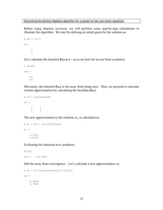 Non linearequationsmatlab | PDF
