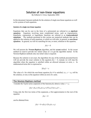 Non linearequationsmatlab | PDF