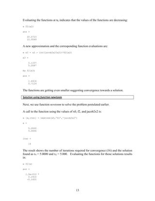 Non linearequationsmatlab | PDF