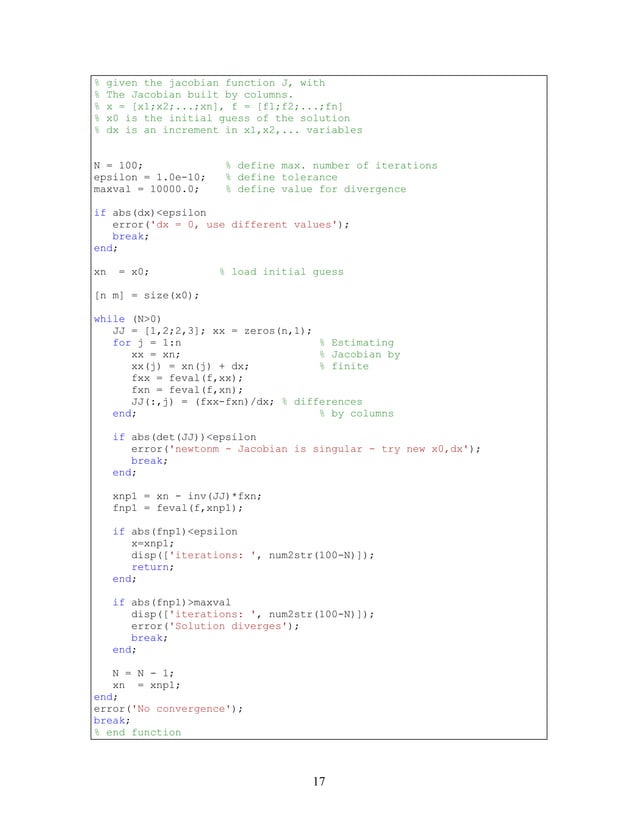 Non linearequationsmatlab | PDF