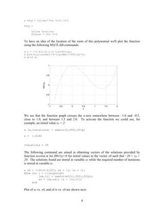 Non linearequationsmatlab | PDF