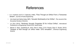 A study on Nonlinear flow through an orifice meter | PPT