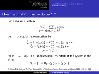 Nonlinear observer design | PPT