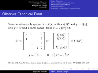 Nonlinear observer design | PPT