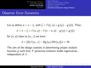 Nonlinear observer design | PPT