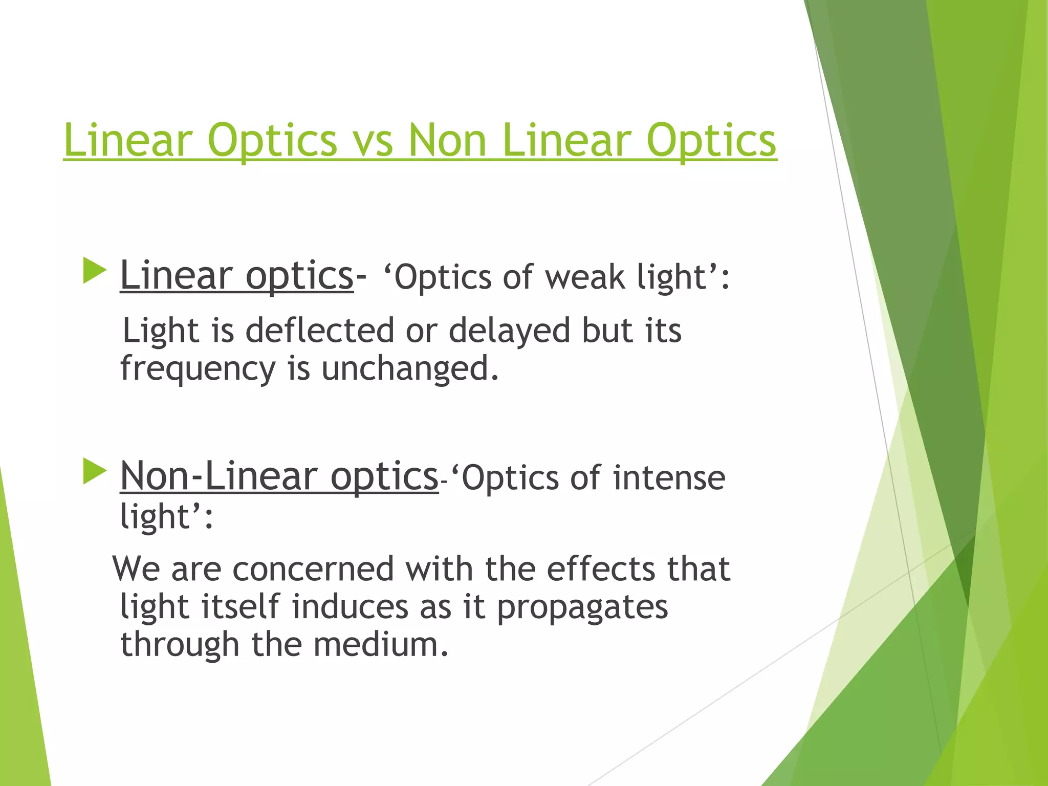 Non linear optics and SHG | PPT