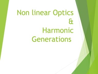 Non linear optics and SHG | PPT | Chemistry | Science