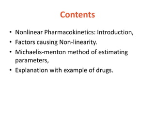 Nonlinear Pharmacokinetics | PDF