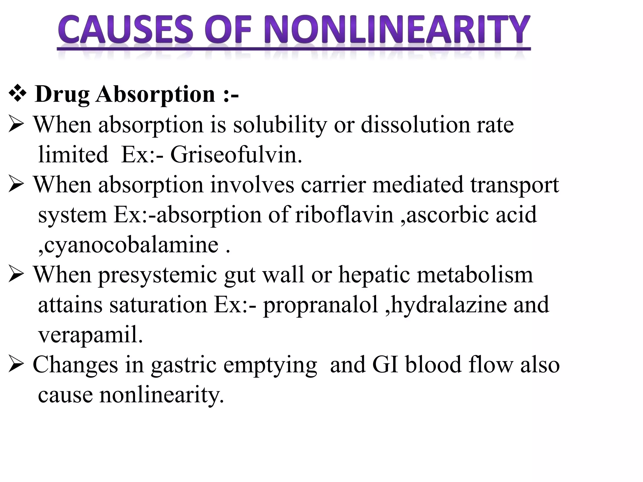 Non linear pharmacokinetics and different volumes of distribution | PPTX