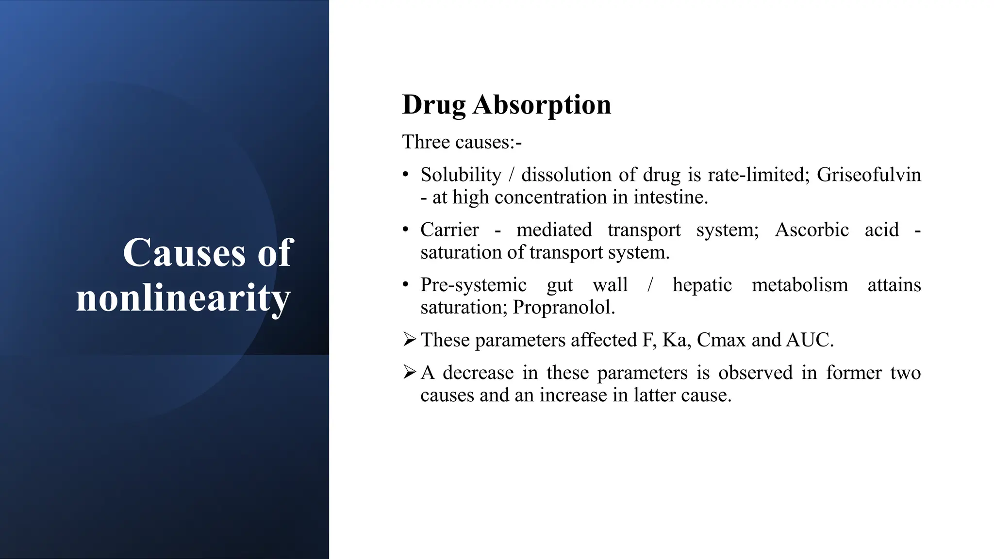non linear pharmakokinetic causes of nonlinearity | PPTX