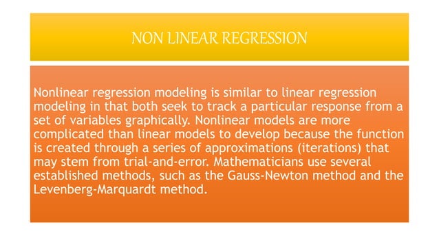 Non linear Regression free ppt statistics | PPTX