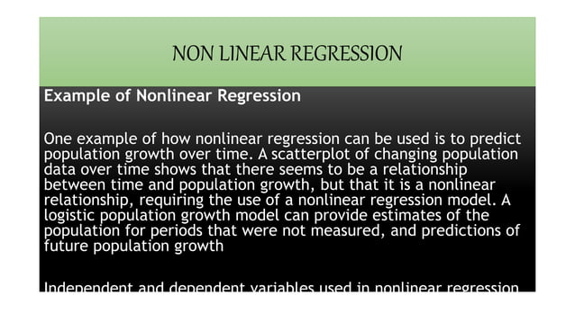 Non linear Regression free ppt statistics | PPTX