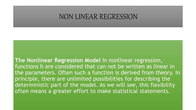 Non linear Regression free ppt statistics | PPTX
