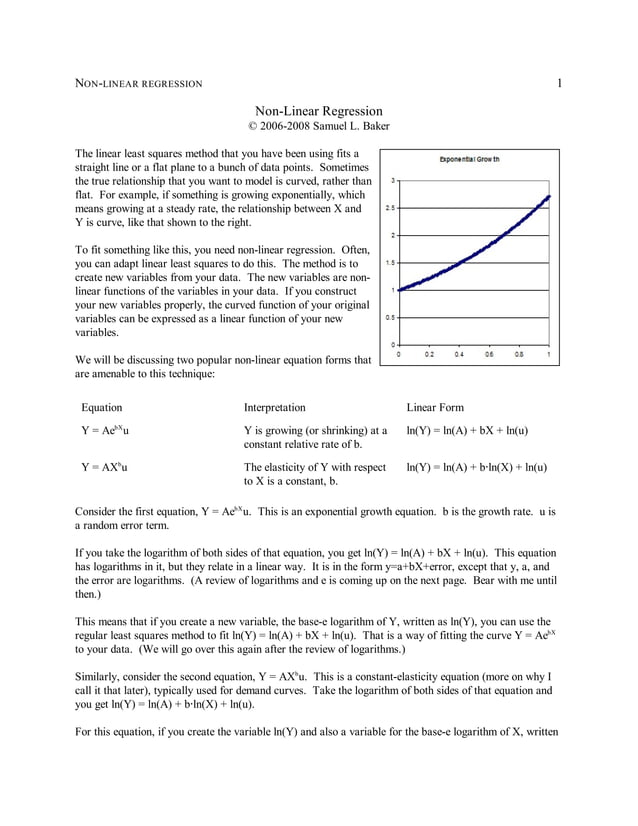 Non linearregression 4+ | PDF