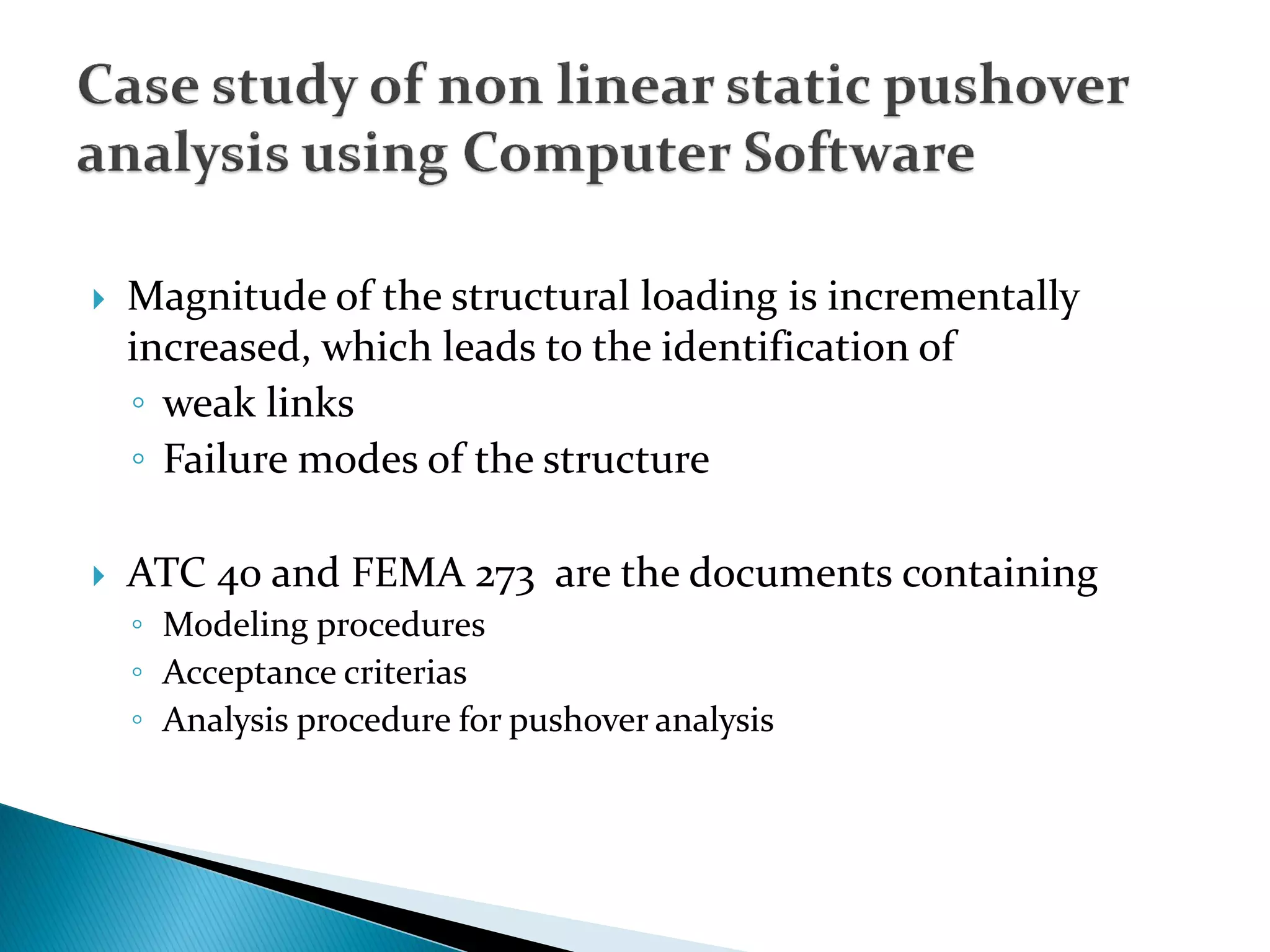 Non linear static pushover analysis | PDF | Civil Engineering Industry | Industries