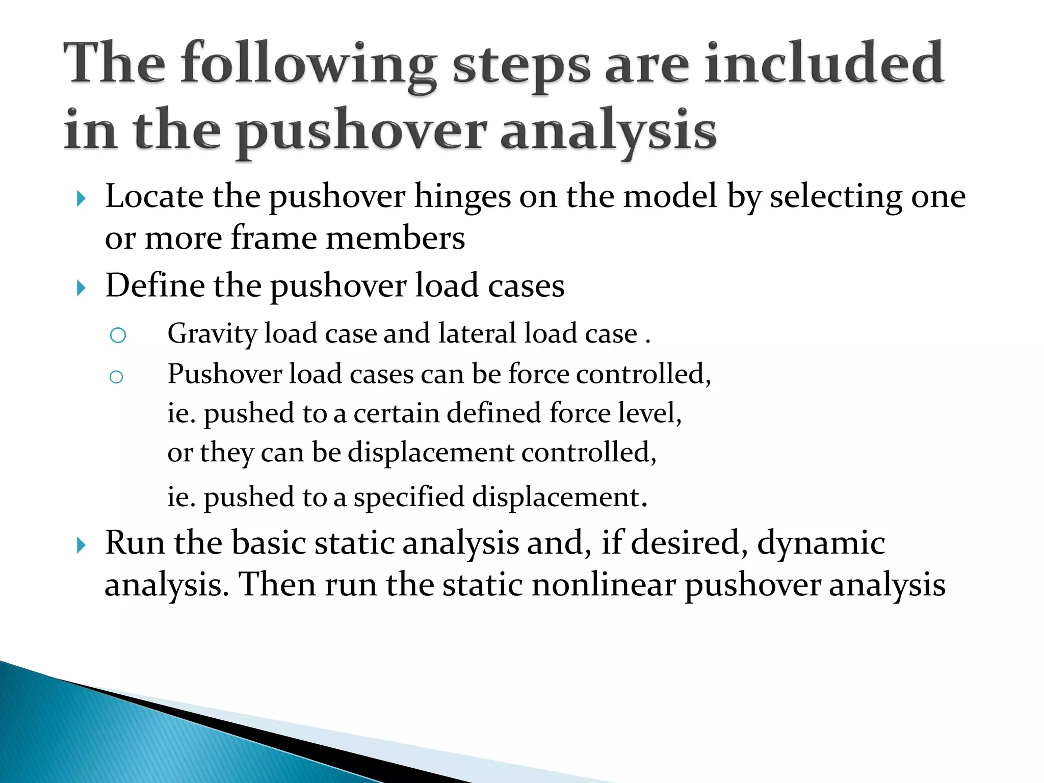 Non linear static pushover analysis | PDF | Civil Engineering Industry | Industries