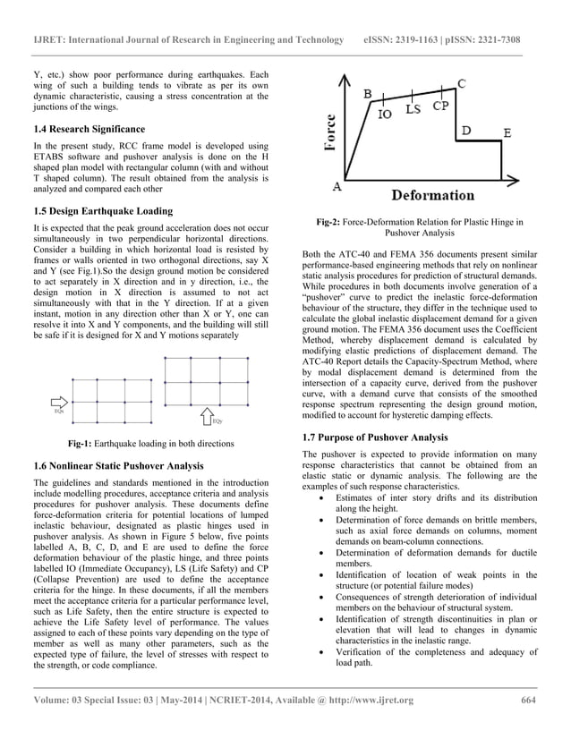 Non linear static pushover analysis of irregular space frame structure with and without t shaped ...