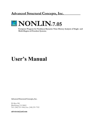 Nonlin users manual | PDF
