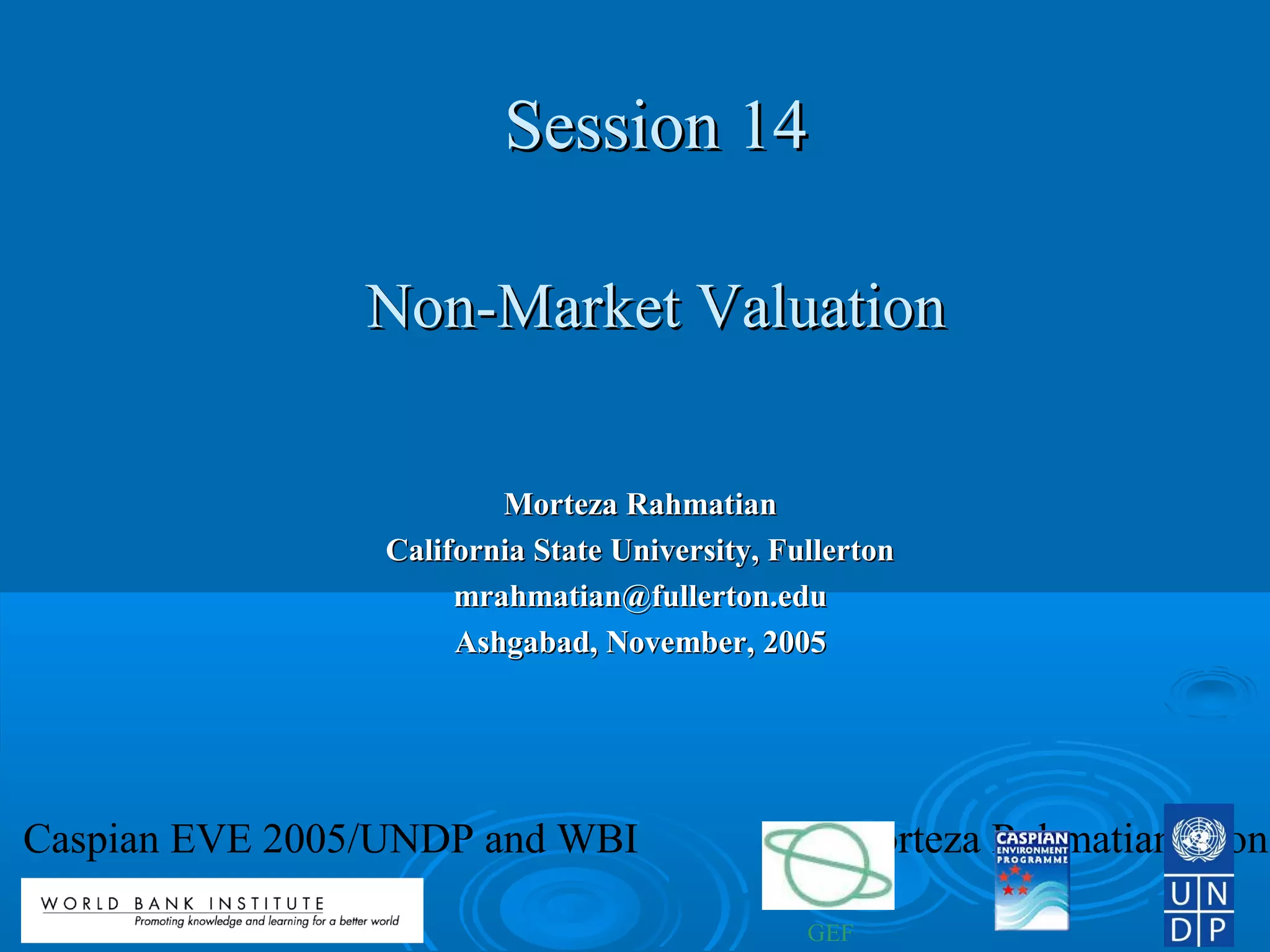 Non-Market Valuation | PPT