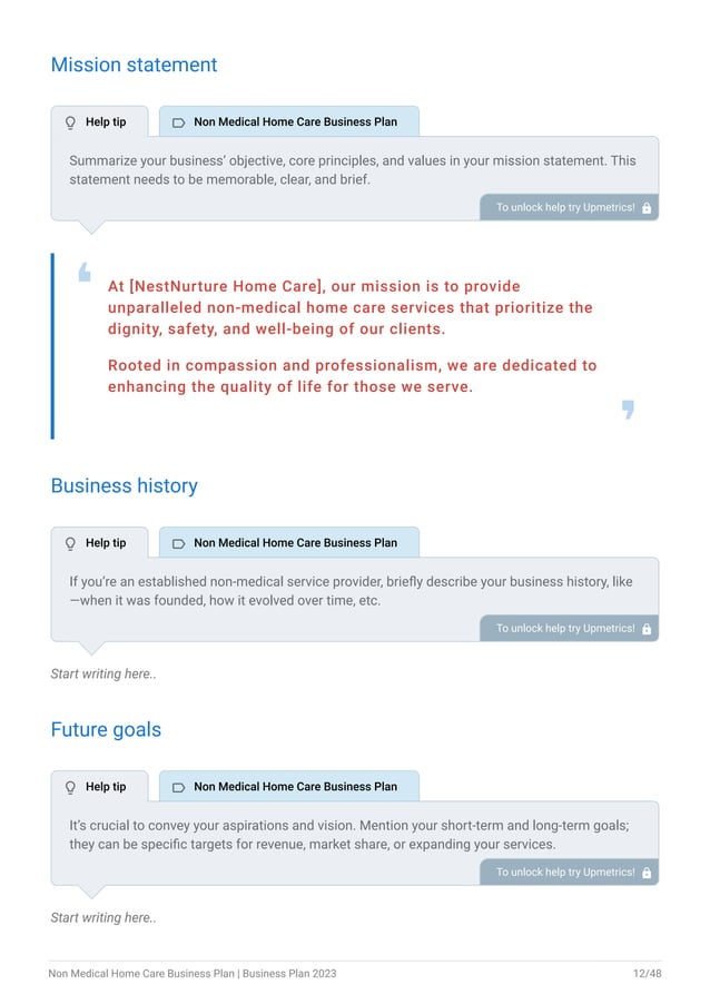 non medical home care business plan | PDF