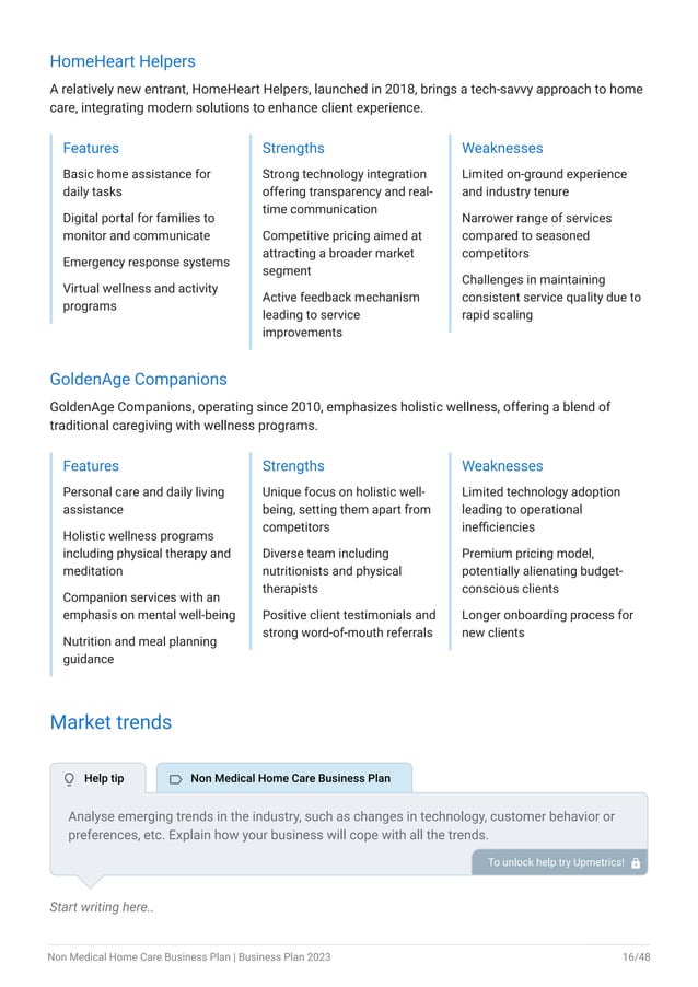 non medical home care business plan | PDF